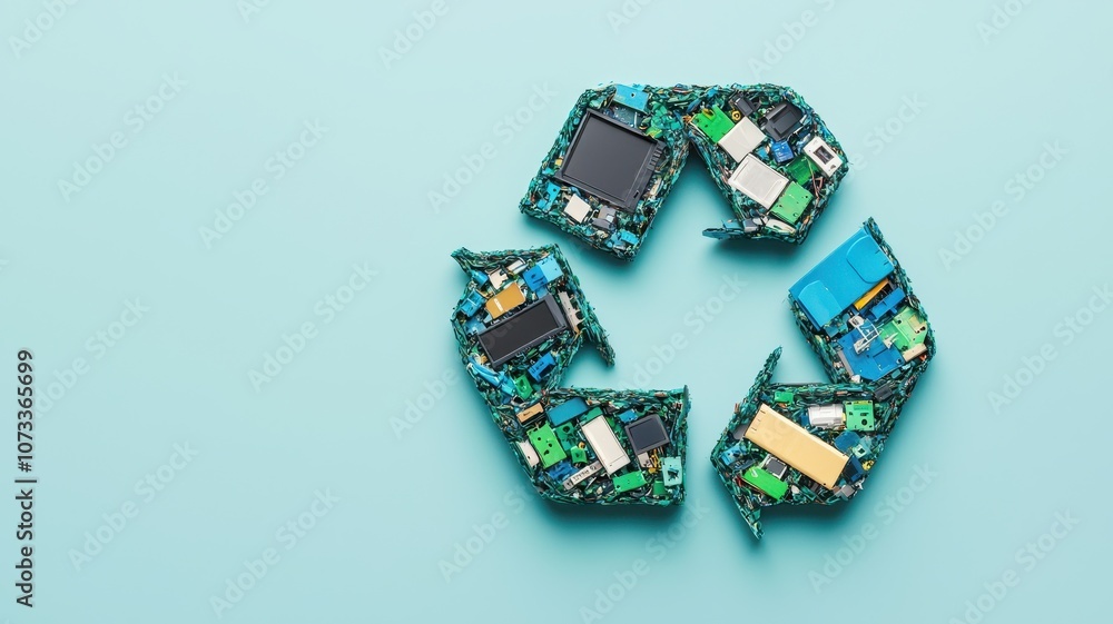 Conceptual representation of electronic waste recycling with circuit ...