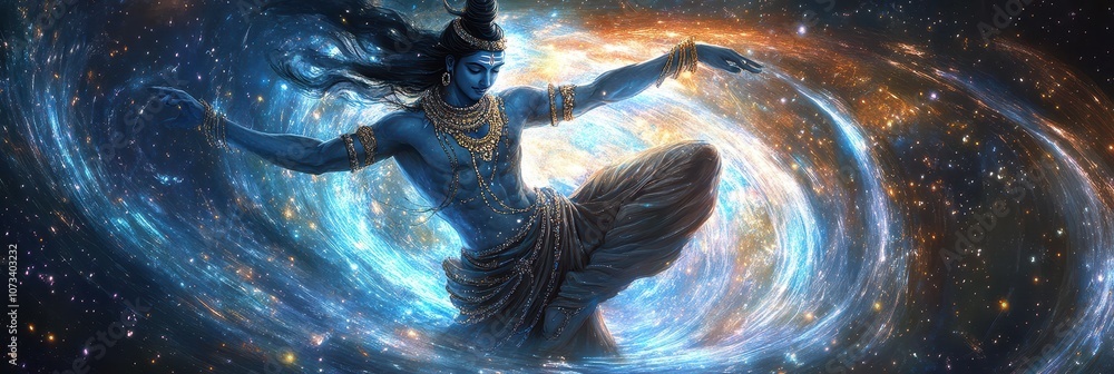 Shiva dancing through the cosmos, leading the path to enlightenment ...