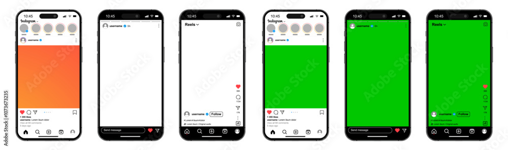 Instagram post feed frame mockup with smartphone Iphone 16 pro max mock ...