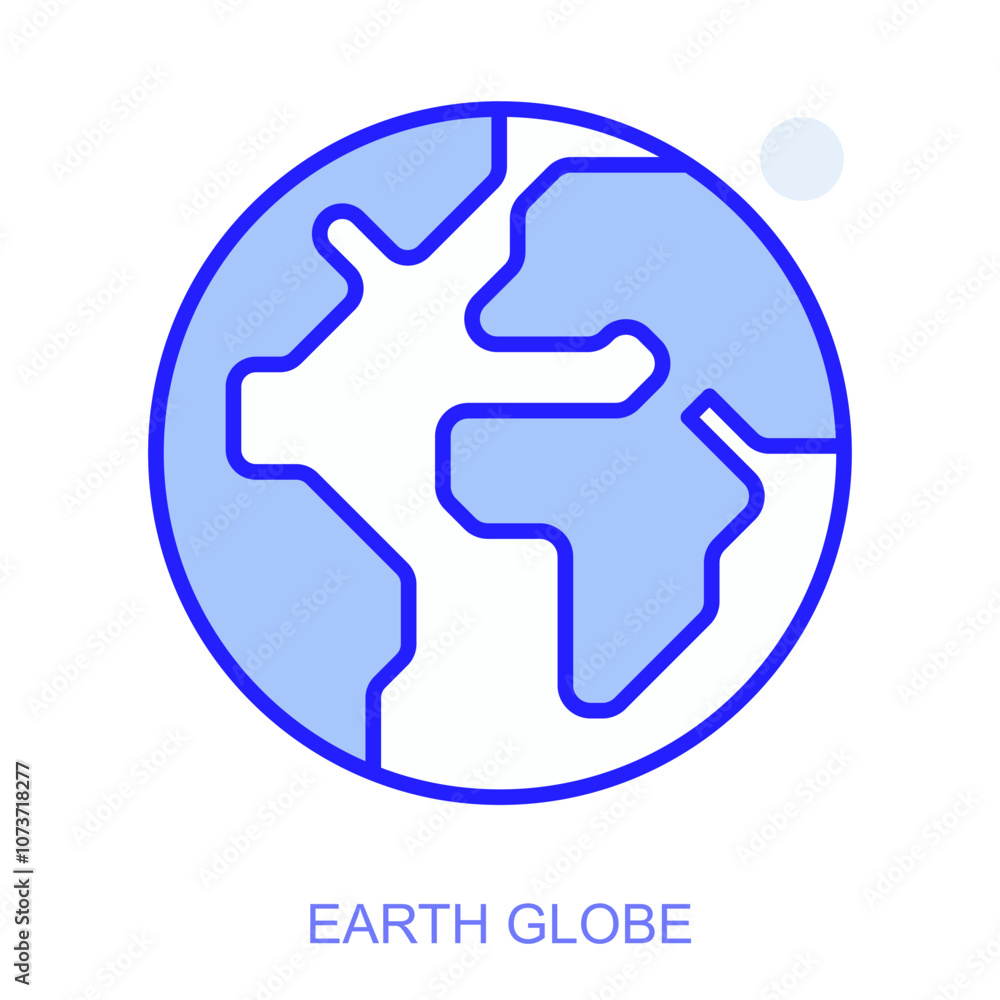 Science icon. Symbol of a Earth Globe. Isolated vector illustration ...