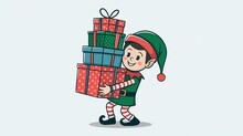 Elf With Present Free Stock Photo - Public Domain Pictures