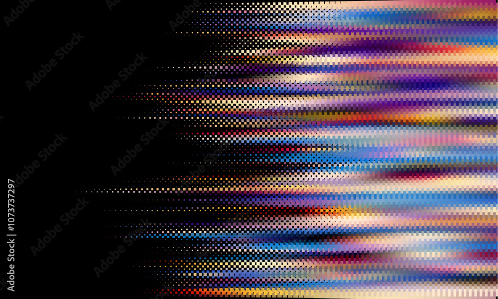 Abstract halftone dotted digital technology wide background with ...