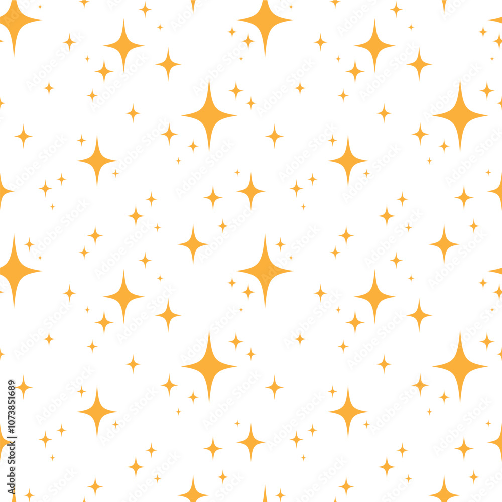 Yellow Twinkle shine Seamless pattern. Bling Spark background. Magic ...
