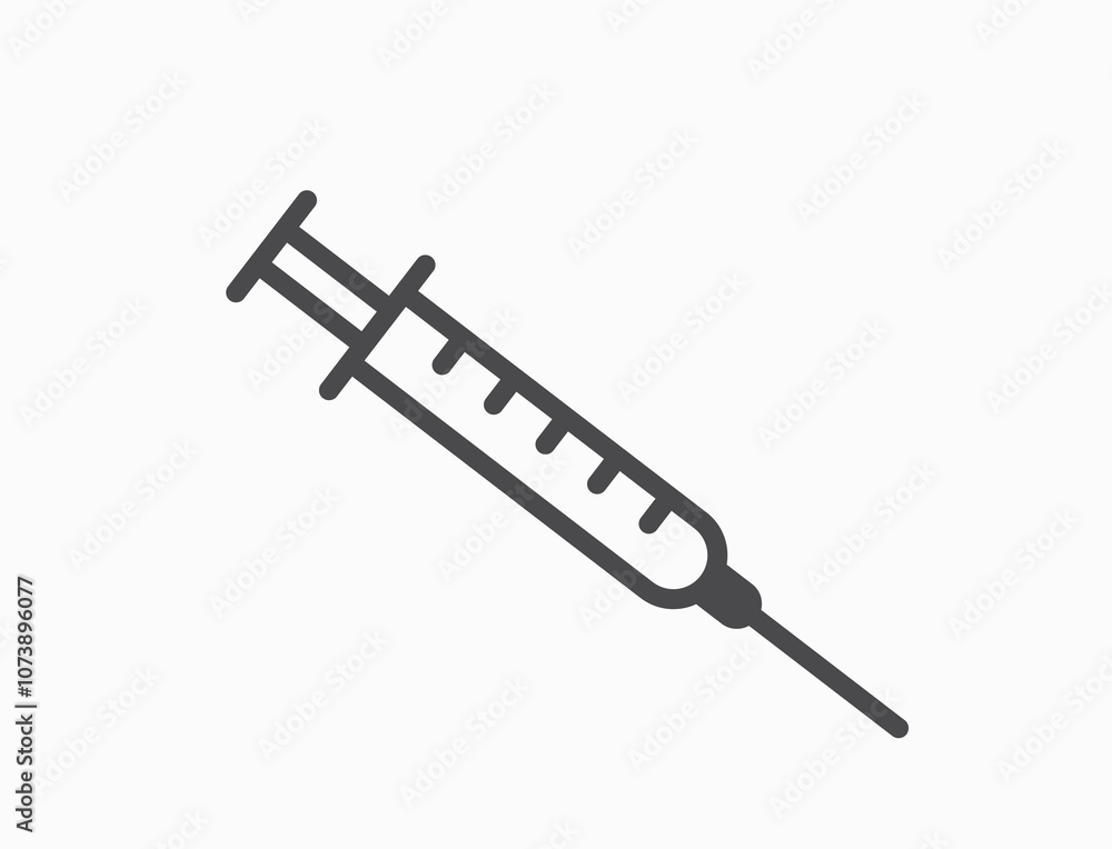 syringe line icon. medical, health care and injection symbol. isolated ...