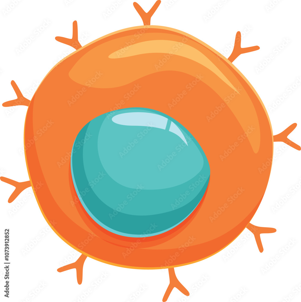 Eosinophil cell circulating in the blood stream, attacking ...