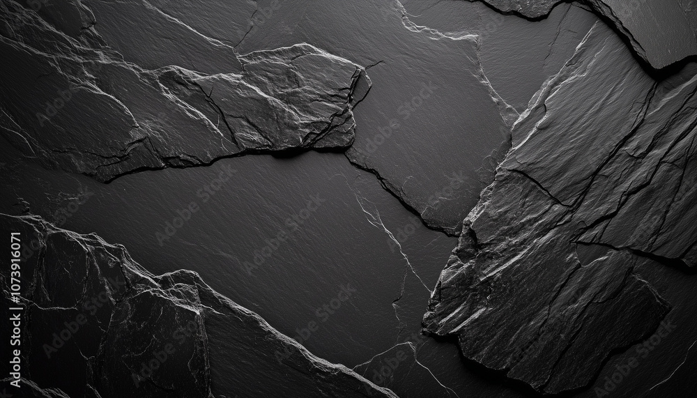 Black Slate Rock Texture Background, Dark Stone Surface with Rough ...
