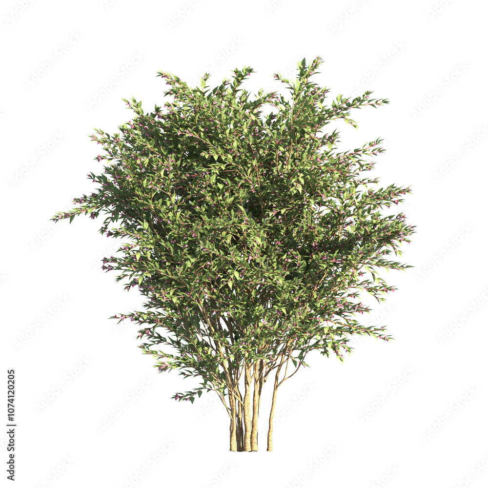 flower bush isolated on transparent background. Single Tropical plant ...