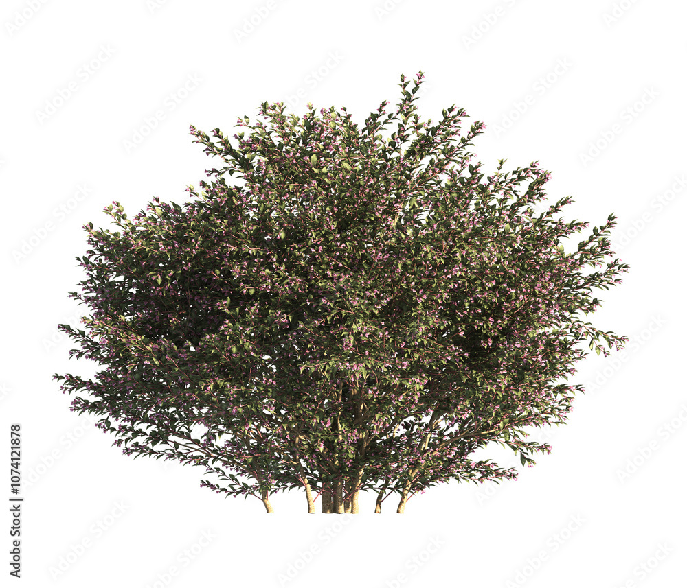 flower bush isolated on transparent background. Single Tropical plant ...