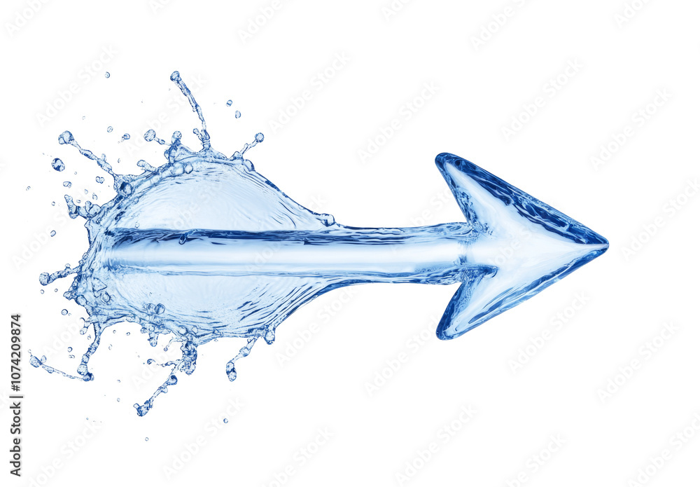 High-Quality PNG of Arrow made of water on a white background – High ...