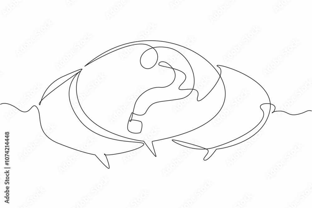 Single line drawing of callouts with question mark inside. National ...