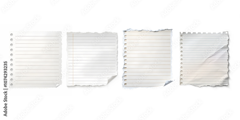 Ripped note paper clipart illustration isolated on transparent ...