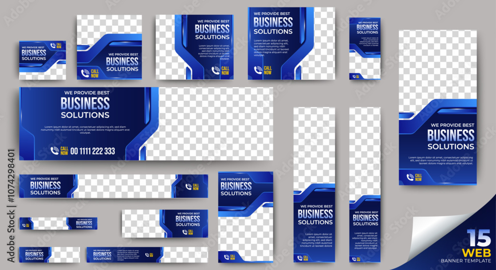 Web banner template design set layout with photo and text space ...