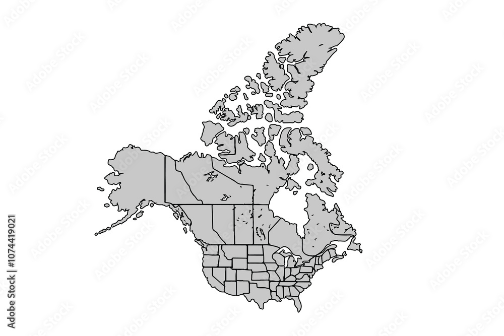North America map isolated on white background.for website layouts ...