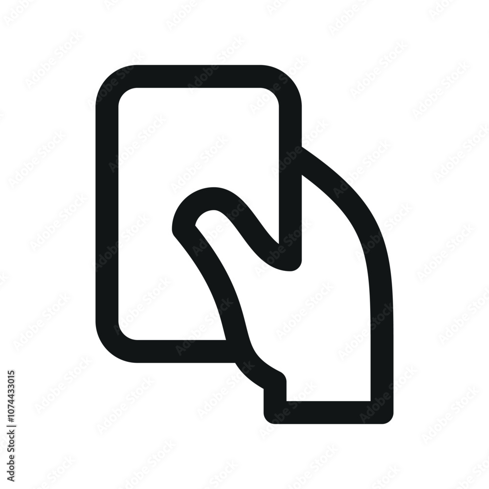 Bank card swipe UI icon, credit card payment simple line user interface ...