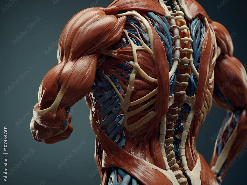 anatomy of the human body, Muscular System Stock Illustration | Adobe Stock