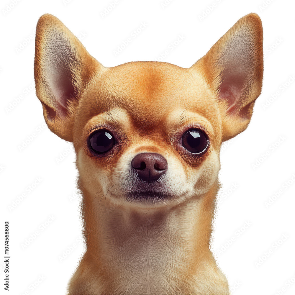Chihuahua face with big, expressive eyes on a transparent background ...