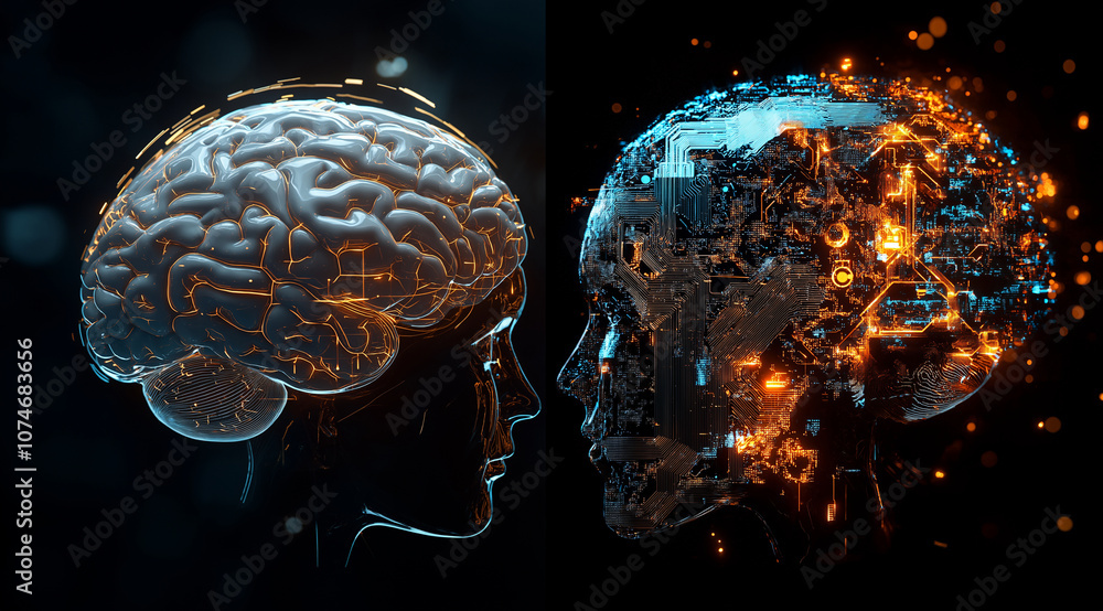A side-by-side comparison of the human brain and artificial ...