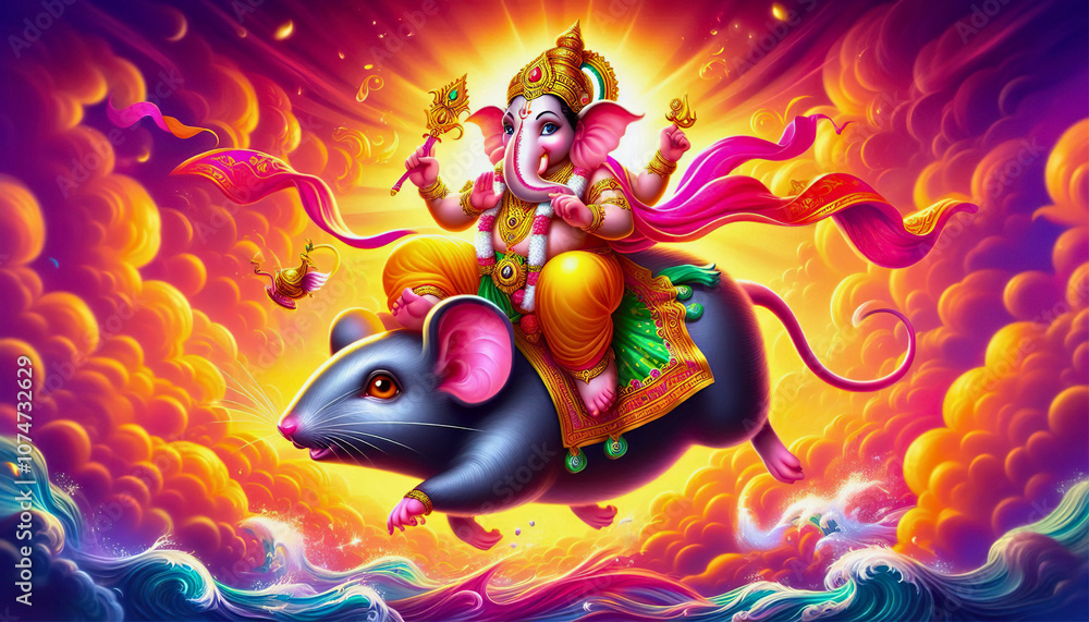Celebrate the vibrant festival of ganesh chaturthi with colorful art ...