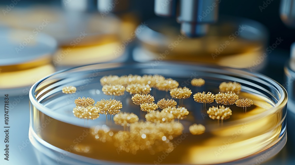 Fungal Spores Under the Microscope.Concept of scientific research ...