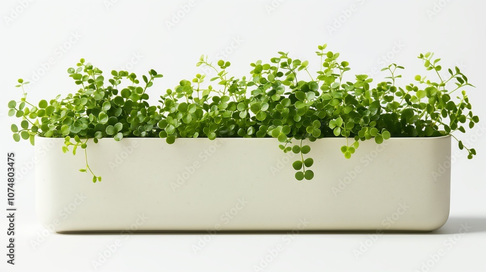 Minimalistic design with ivory rectangular planter featuring lush ...
