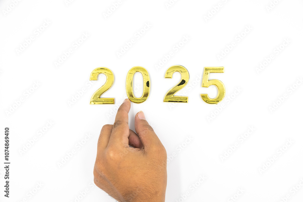 Gold 2025 numerals on a white background. 2025 New Years Eve ...