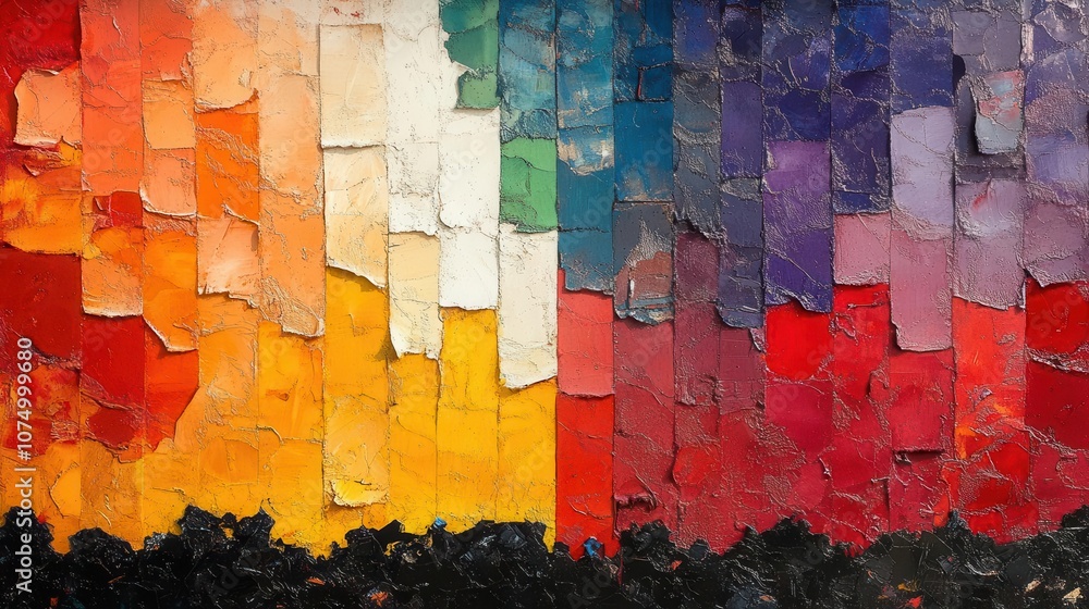 artistic collage of the mexican flag, featuring vibrant colors and ...