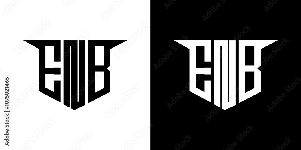 ENB letter logo design with white background in illustrator, vector ...