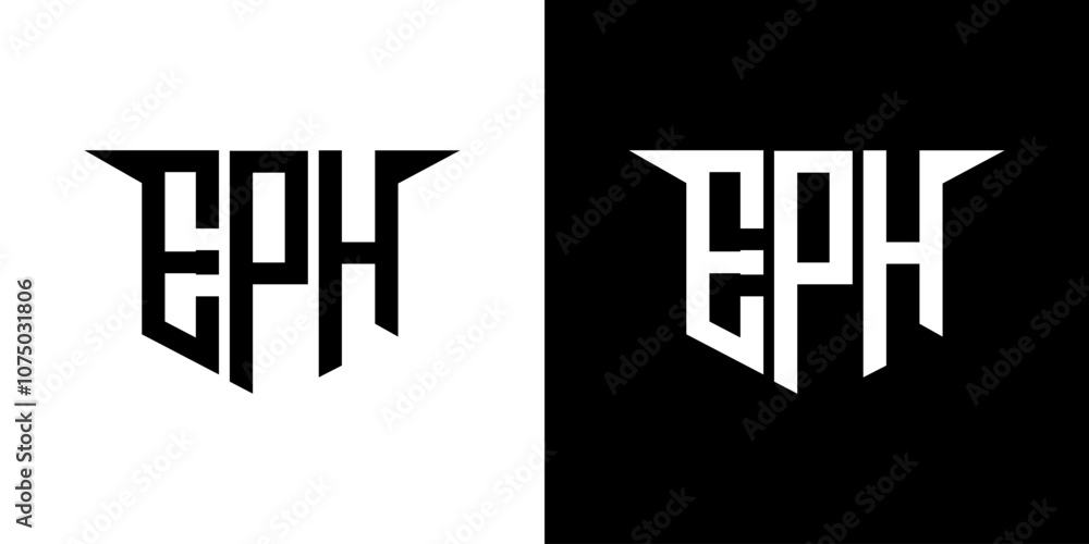 EPH letter logo design with white background in illustrator, vector ...