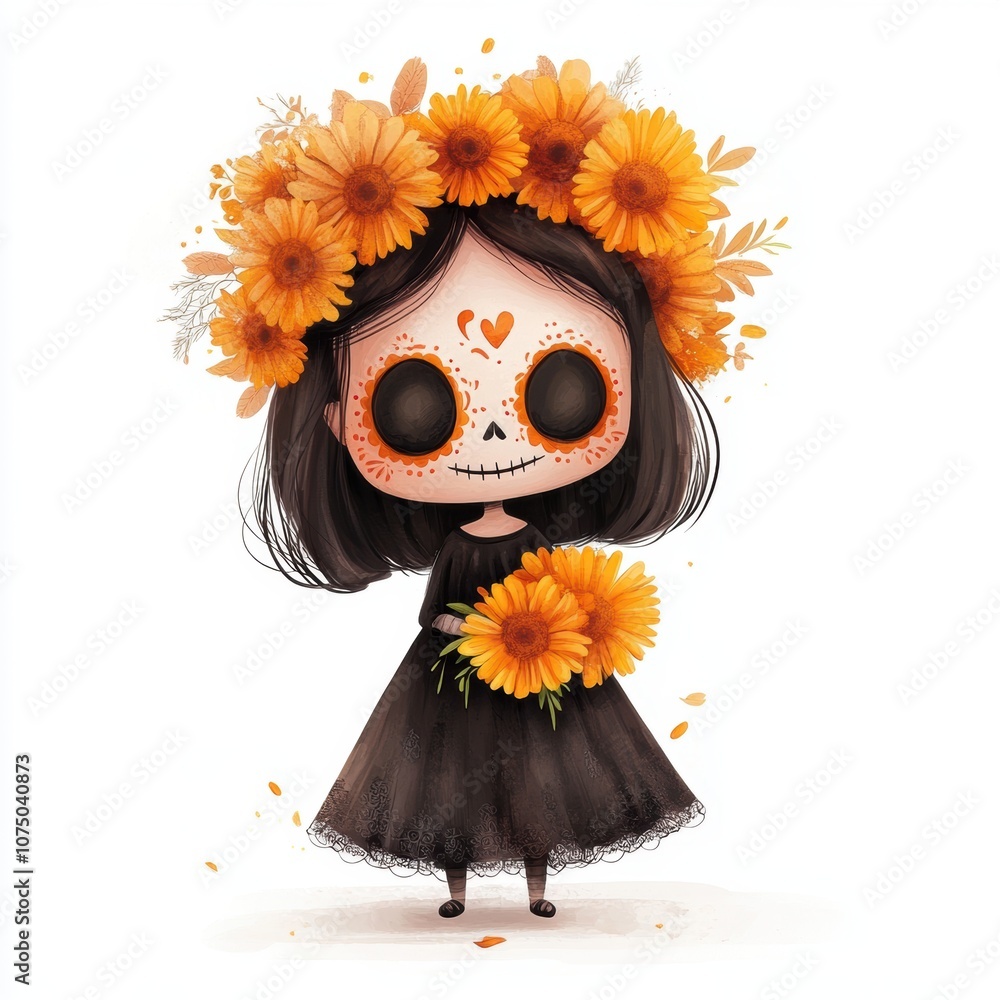 Cute cartoon illustration, vector art style, watercolor clipart of a ...