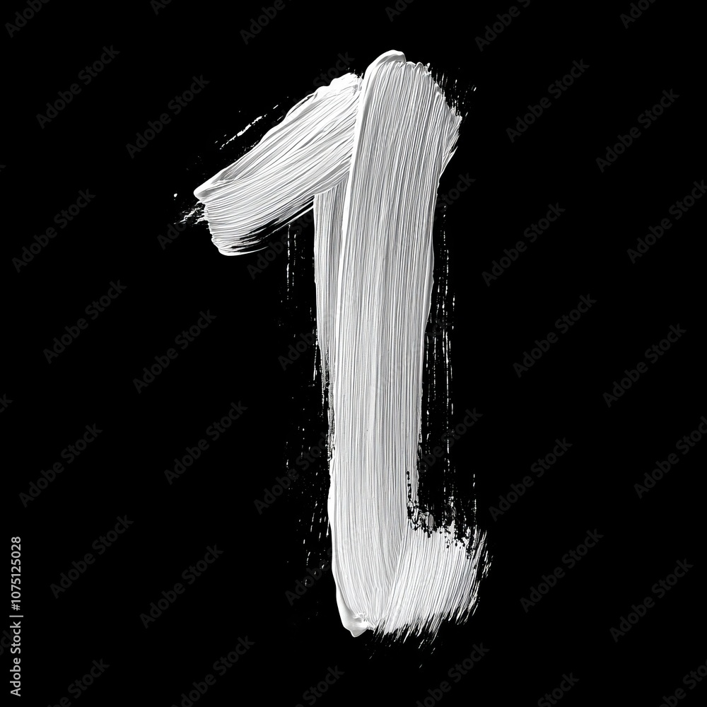 Bold Typeface with Thick White Paint Letters on Solid Black Background ...