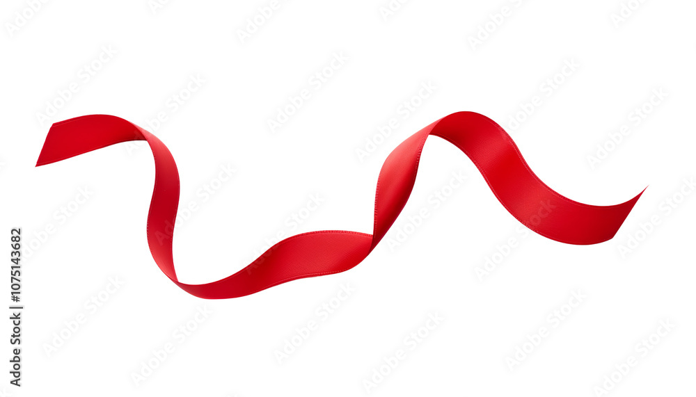 red ribbon bow floating isolated on transparent background cutout Stock ...