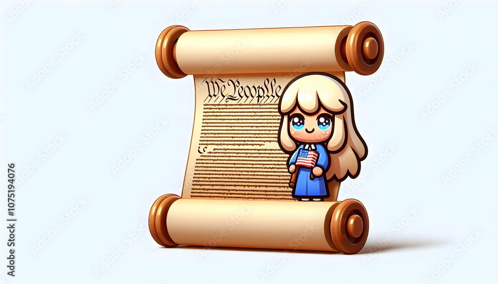 3D Vector Scroll Preamble Constitution Infographic Educational Material ...