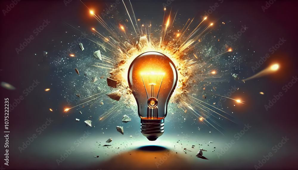 Symbolic Illustration of Energy Release and Innovation: Exploding Light ...