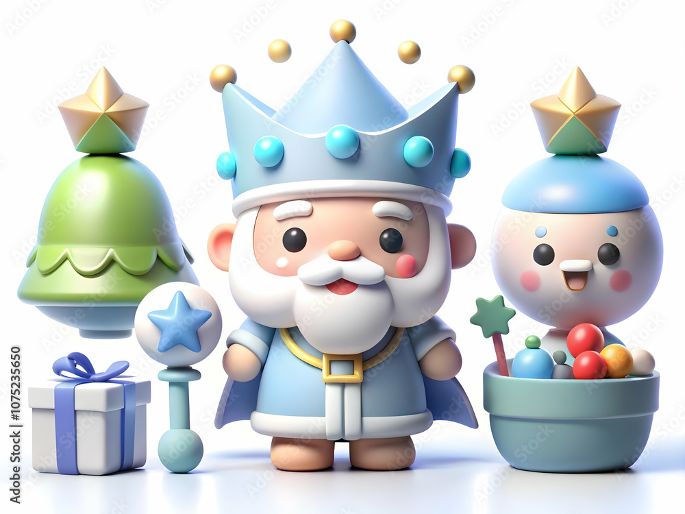 Reyes Magos Symbol Vector Graphic Stars Crowns Gifts Isolated White ...