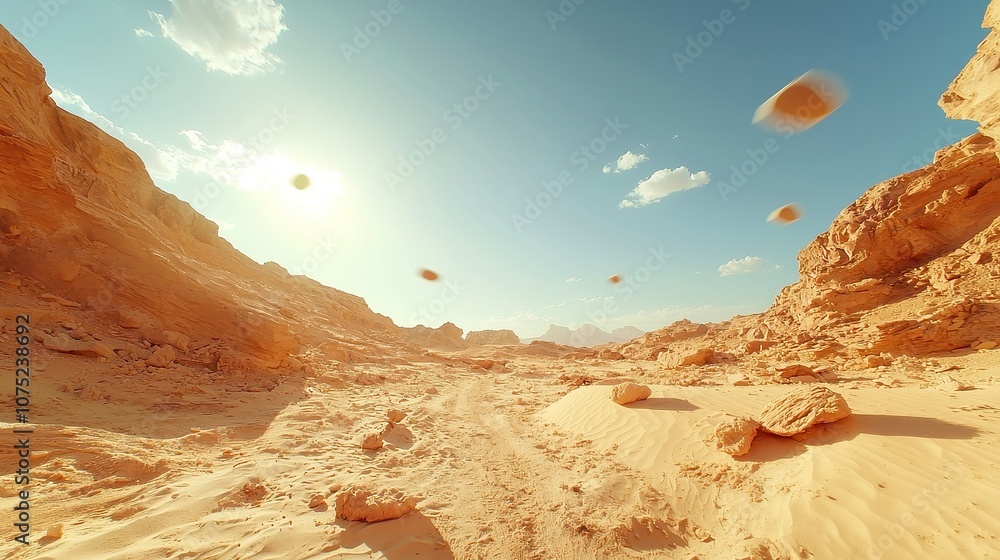 Tumbleweeds in Motion, dynamic scene of tumbleweeds rolling across a ...