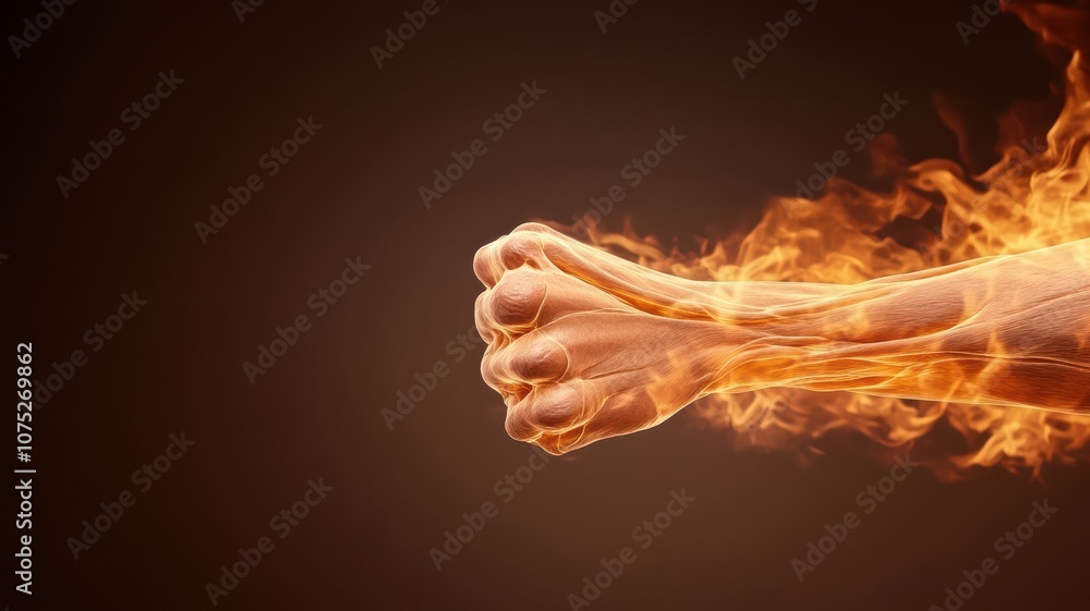 Constant burning sensation in arm, vivid nerve illustration, pinched ...