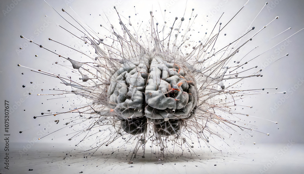 Model of neural network and brain activity, spatial computing, offers ...