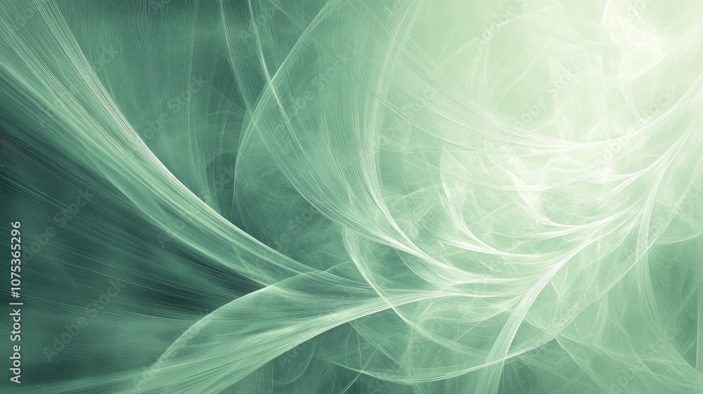 Abstract fractal background design in shades of green Suitable for book ...
