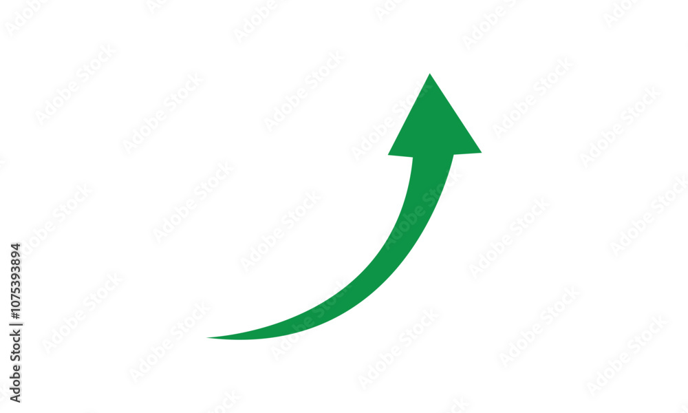 Green arrow. Green arrow icon isolated on transparent background. Flat ...