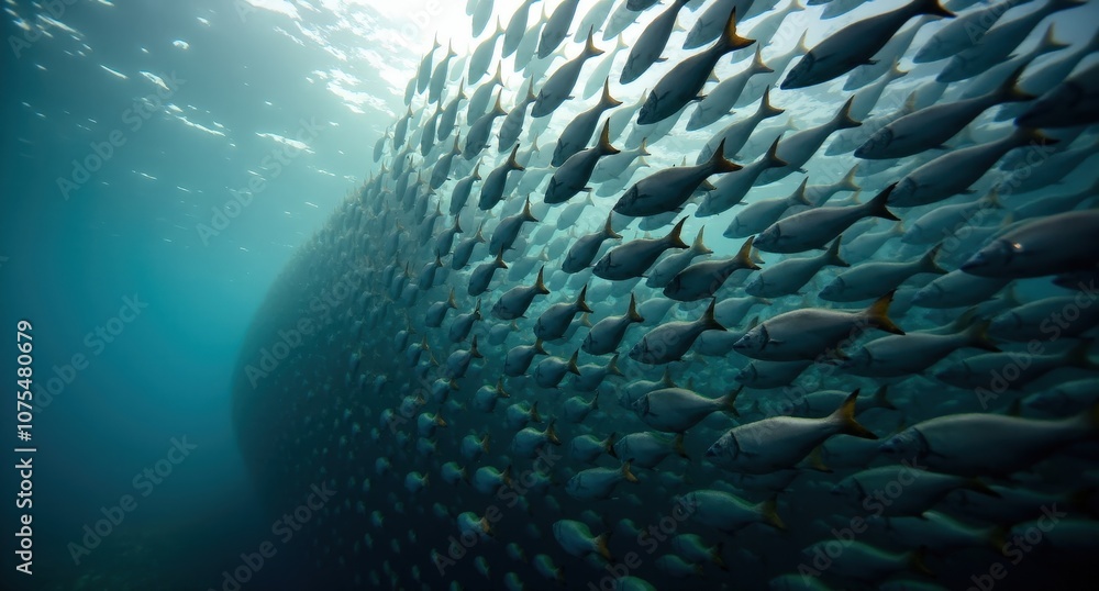 Sardine Run, Wild Coast, South Africa, massive sardine swarm underwater ...