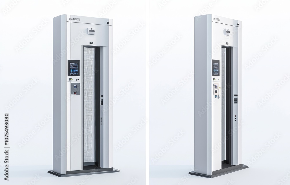 Ilustración de Stock Using a walk-through scanner or airport security ...