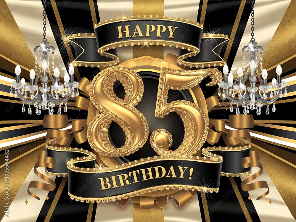 Classic Happy 85th Birthday Celebration Stock Illustration | Adobe Stock
