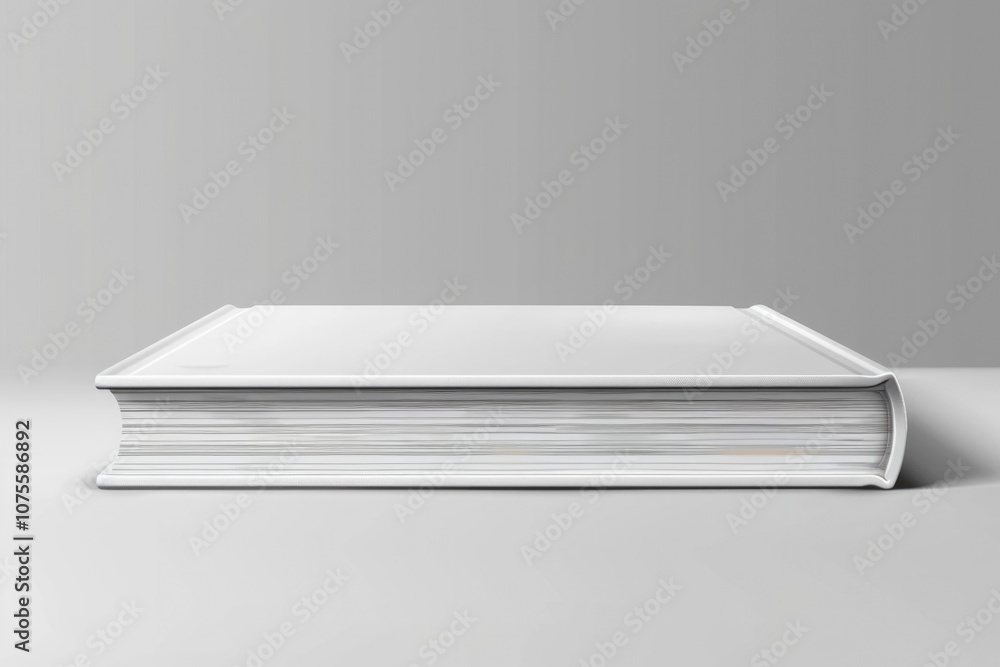 Book Horizontal. Closed White Book Template with Realistic Shadows for ...