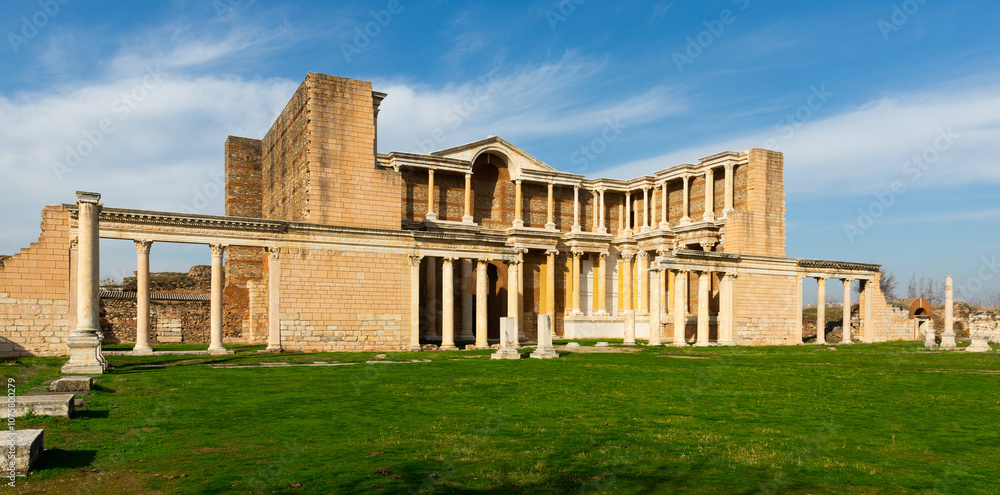 Sardis ancient city. Historic ancient city building. Historical ...
