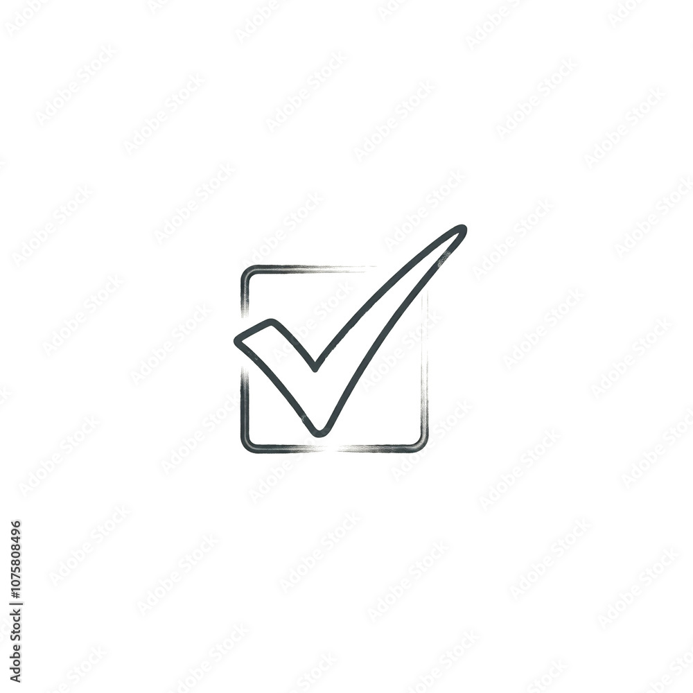 Check mark or tick sign in box. Check mark icon isolated on transparent ...