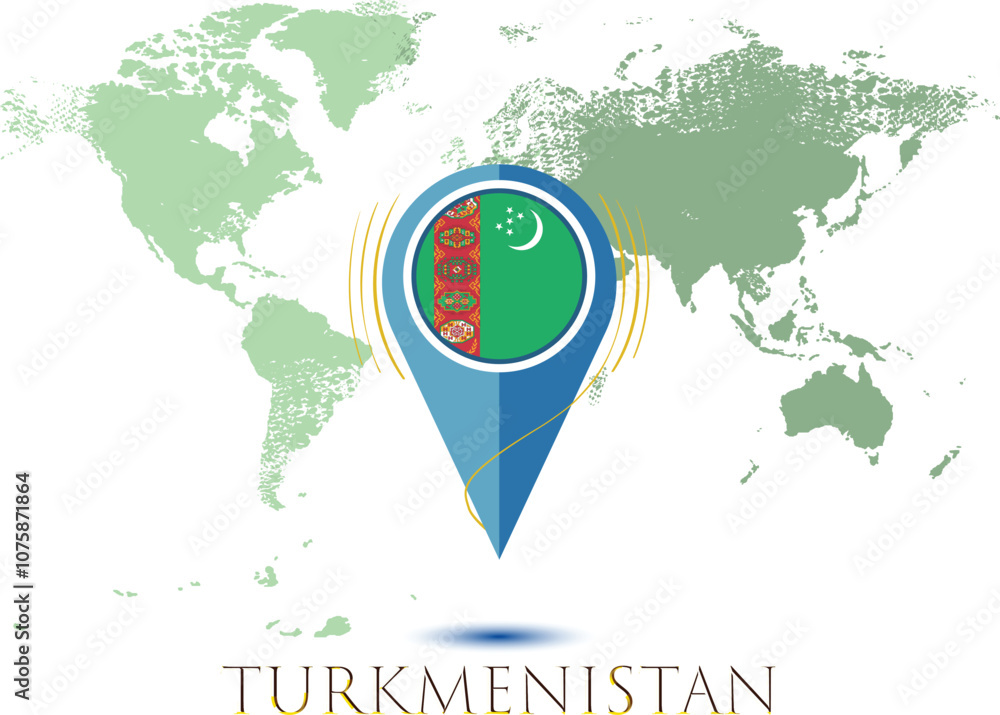 map with magnified TURKMENISTAN. map of my current position, map ...