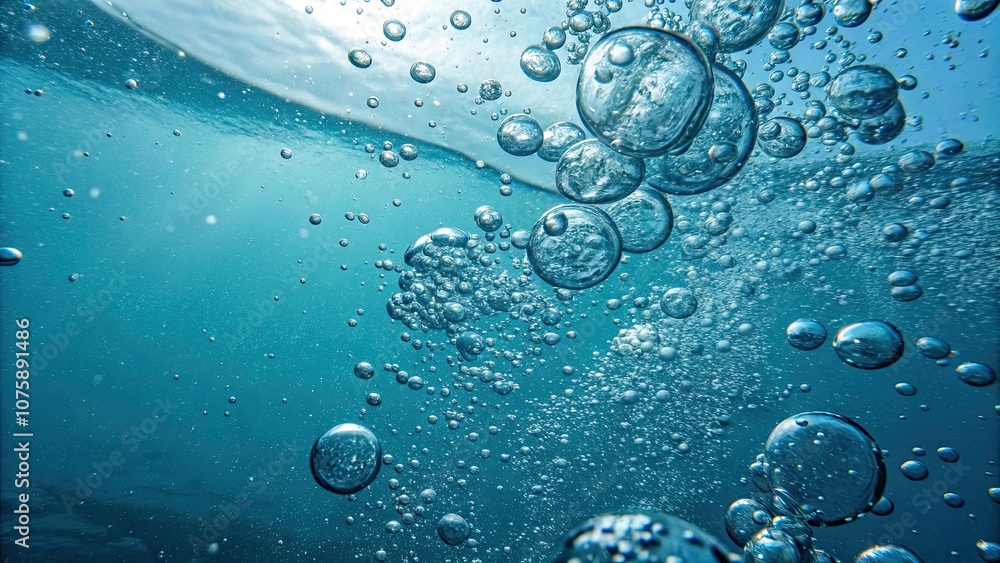 bubbles transforming in blue liquid with hydrodynamics , bubbles ...