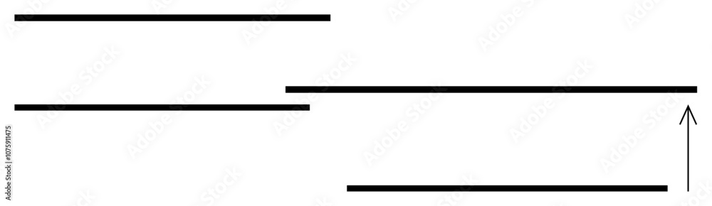 Horizontal and vertical lines with an upward arrow. Ideal for business ...