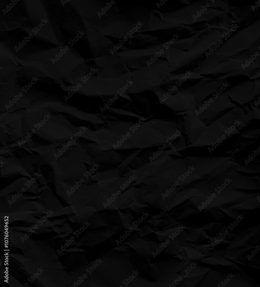 Wrinkled paper black background abstract wall crease grey vintage ...