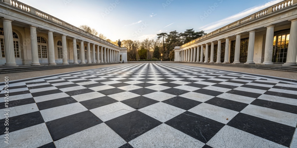 Precision Checkered Pattern in Architectural Design – Symmetrical Grid ...